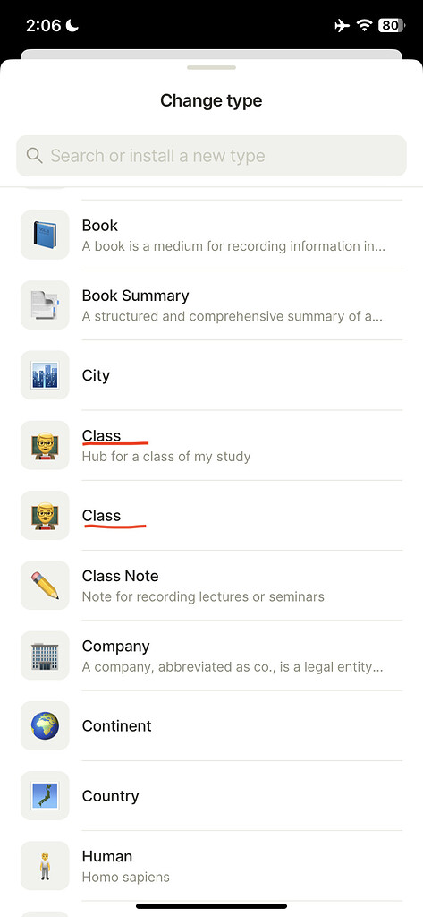 iOS shows object type twice though it only exists once - Bug Cemetary - Anytype Community