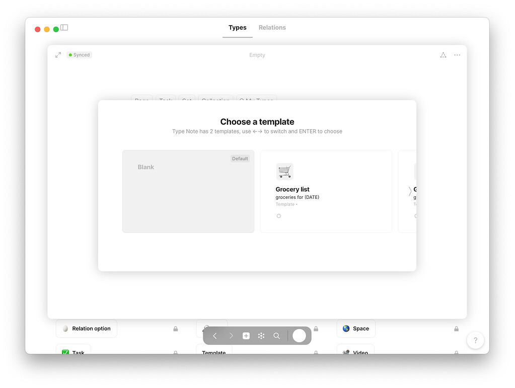 Created a template for the Note type that can't be deleted - Bug Cemetary - Anytype Community
