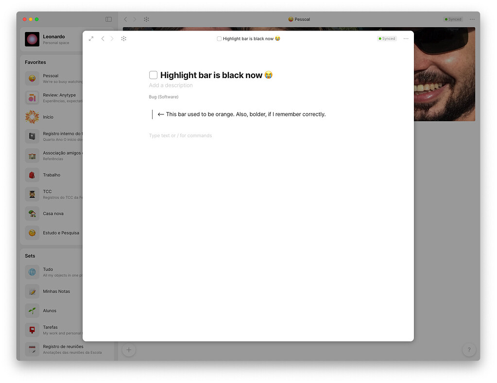 Orange Highlight Bar Feature Requests Anytype Community