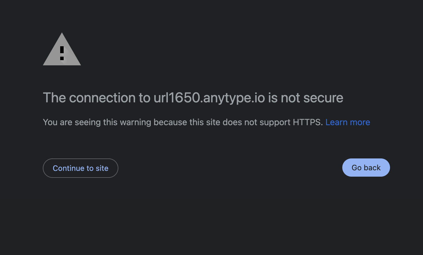 Community Verification Link Showing As Not Secure Bug Reports Anytype Community