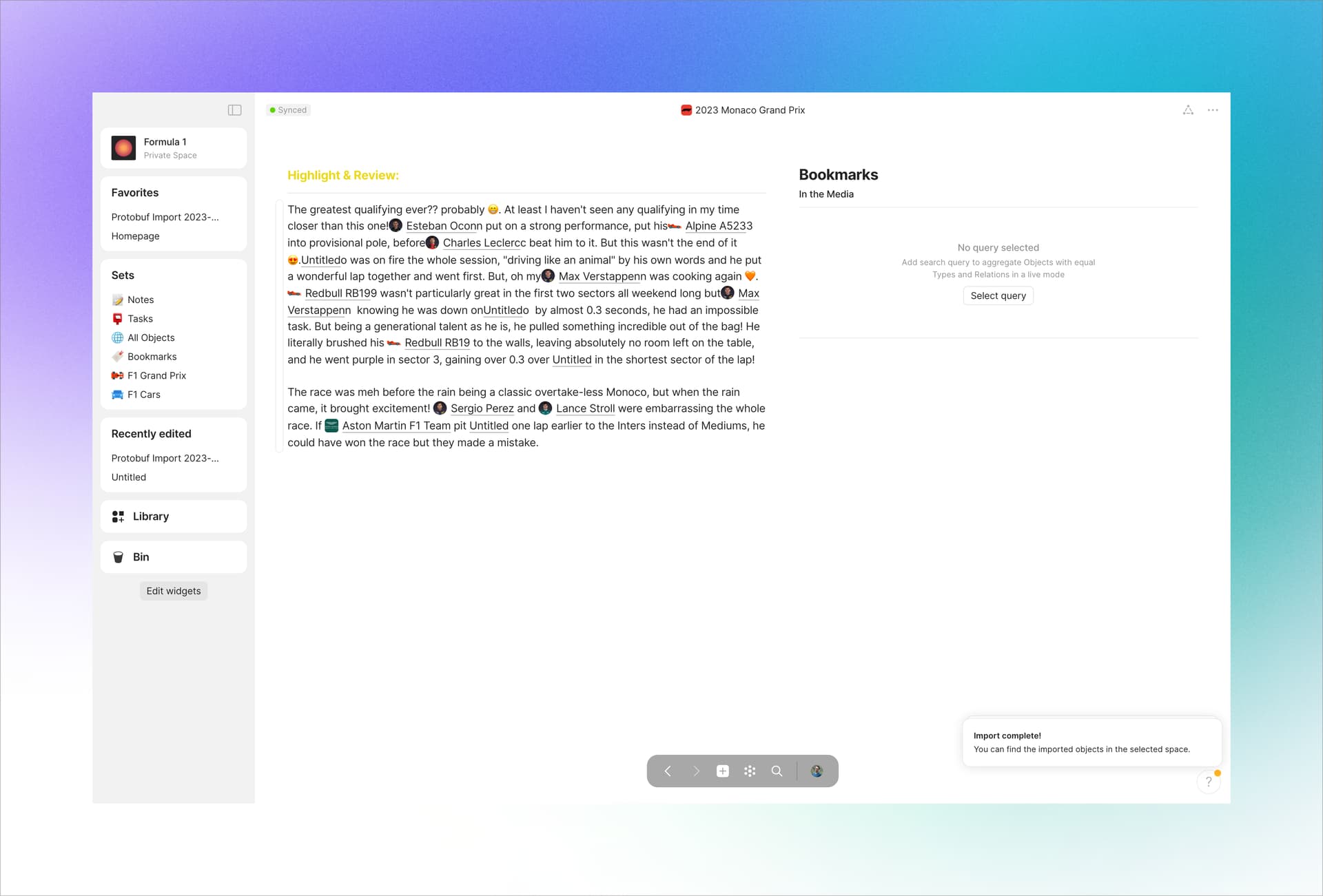Problems with exporting and importing objects into the newly created ...
