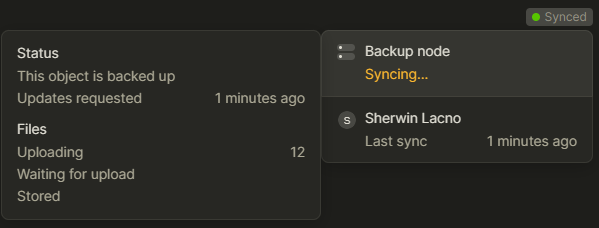 Backup Node Is Stuck In Syncing Status When Uploading A File Bug Cemetary Anytype Community