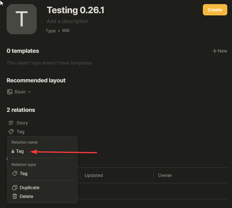 Every new "Type" I create has stuck/locked default Relations - Bug Cemetary - Anytype Community