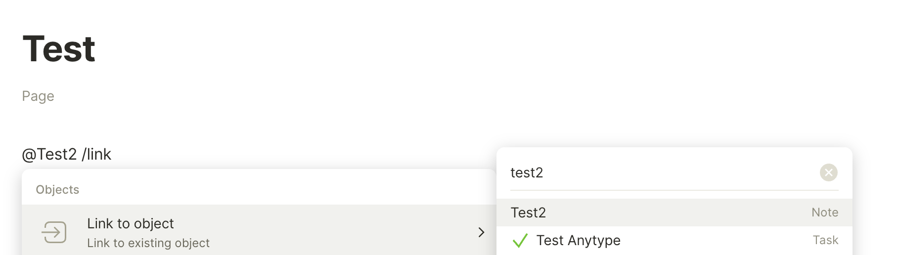 Can't find note object with link button, but can find it with @ - Bug Cemetary - Anytype Community